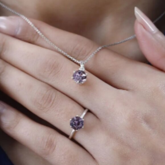 Jewelry | Antique Pink Austrian Crystal Solitaire Ringpendant In ...